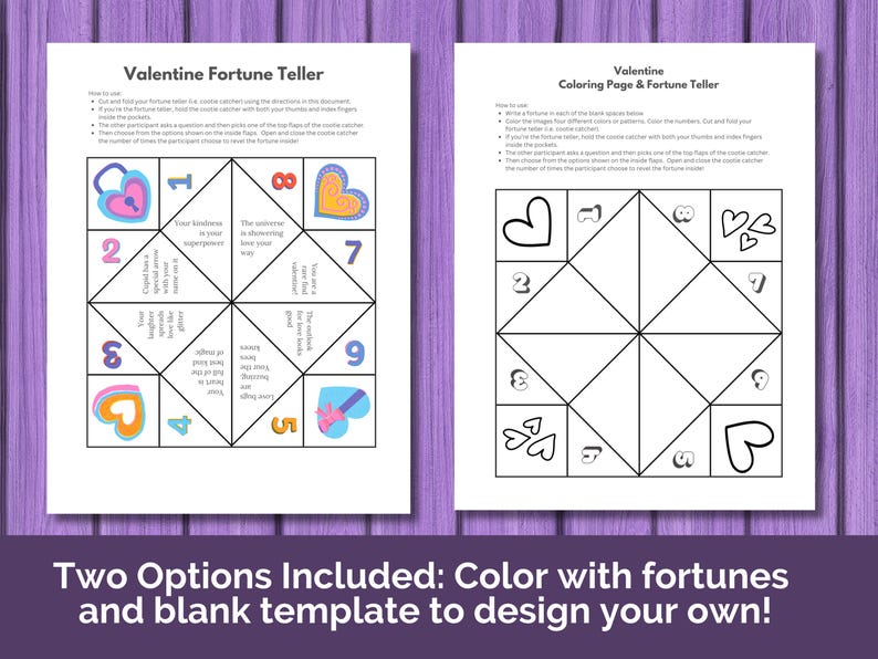 Printable Valentine Cootie Catcher / Fortune Teller Activity ...