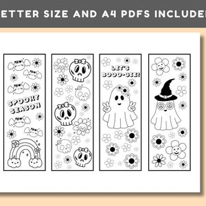 Groovy Ghost Coloring Bookmarks for Halloween, Coloring for Kids and ...
