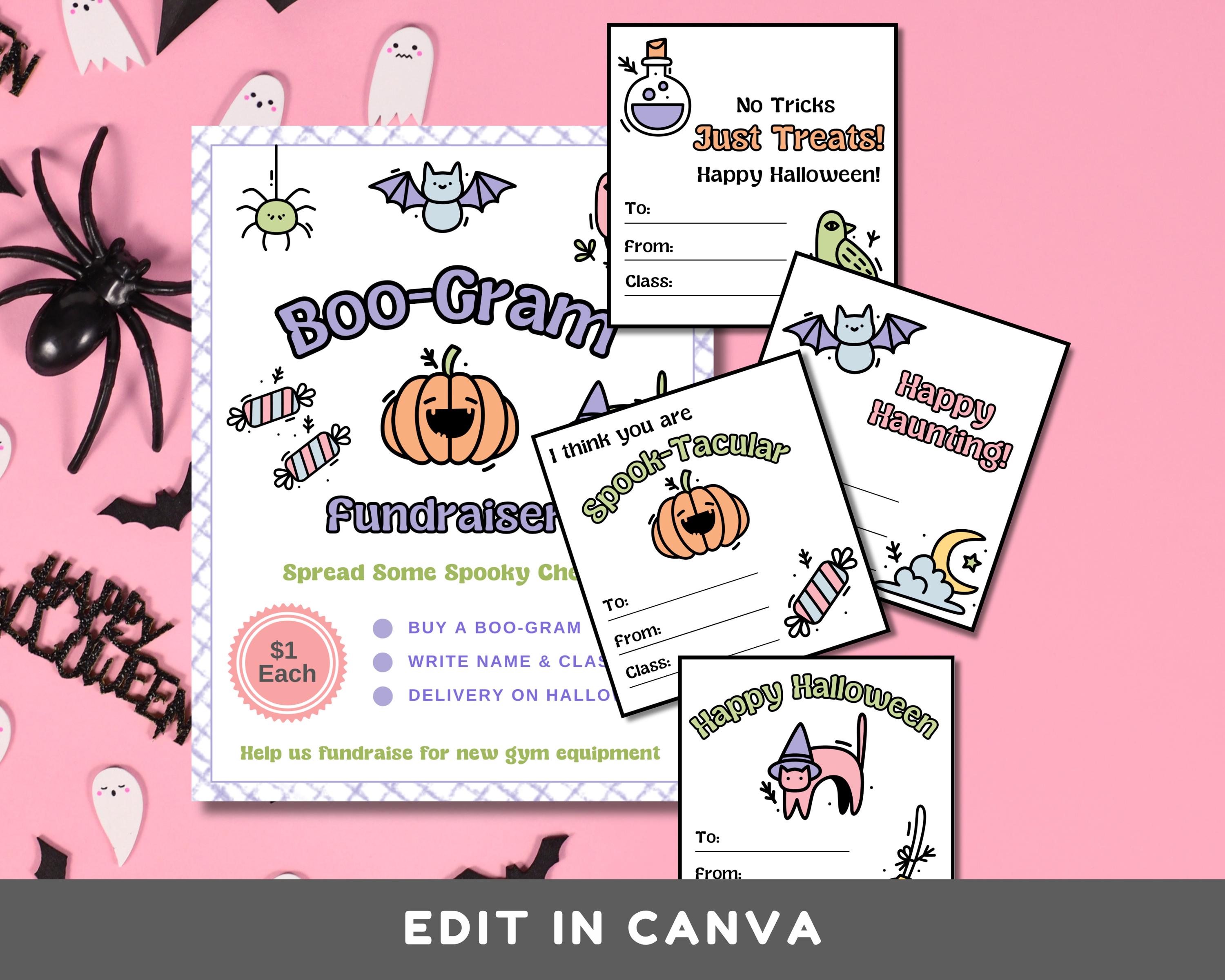 Editable Boo Gram / Candy Gram Fundraiser Template for Canva ...