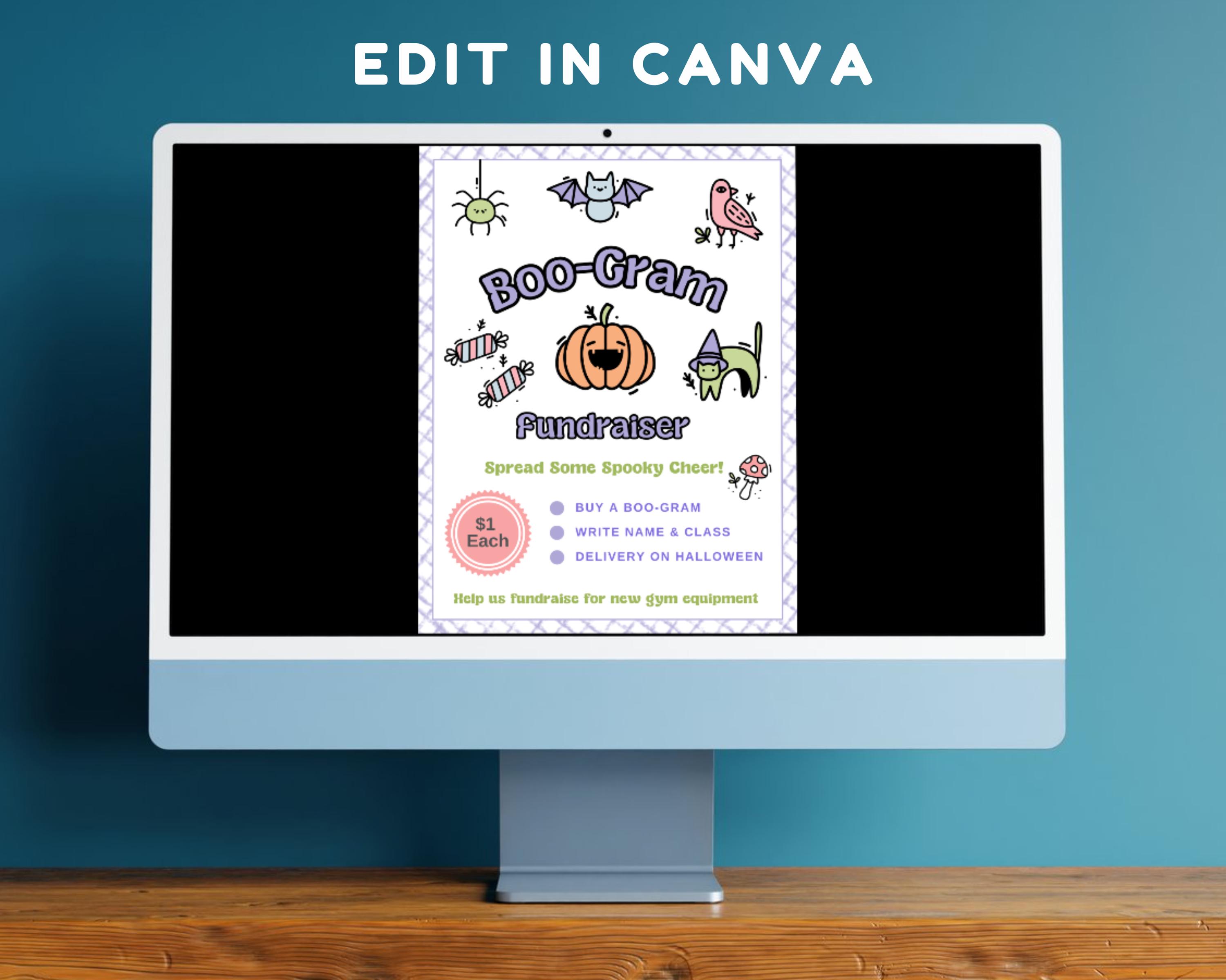 Editable Boo Gram / Candy Gram Fundraiser Template for Canva ...