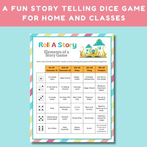 Roll A Story Game, Parts of a Story Creative Writing Game for Classes ...