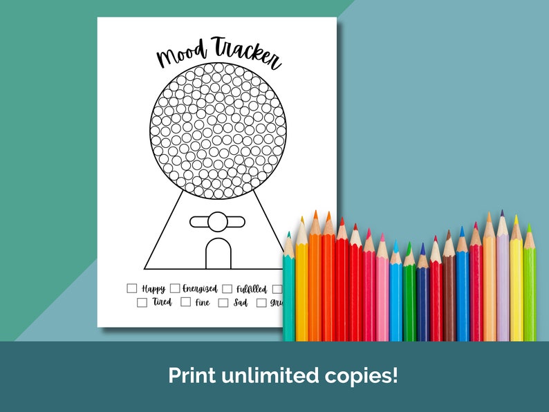 Gumball Machine Mood Tracker for Dot Journal, Mood Tracker, US Letter, A4, A5 - Etsy