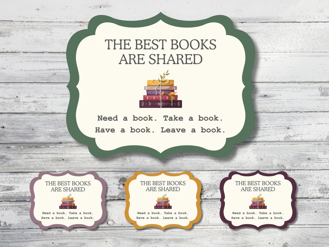 Little Free Library Sign Instant Download, Community Library Sign, PDF ...