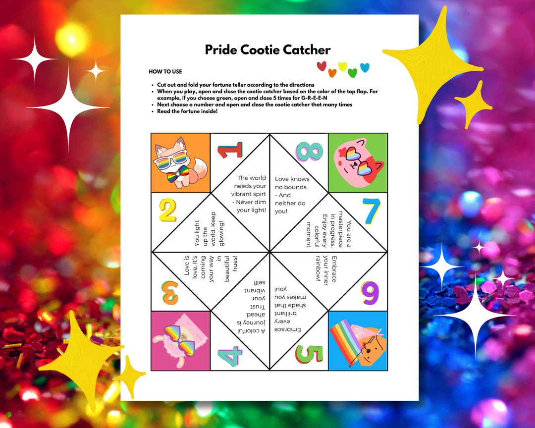 Pride Fortune Teller Game, Cootie Catcher for Pride Celebrations ...