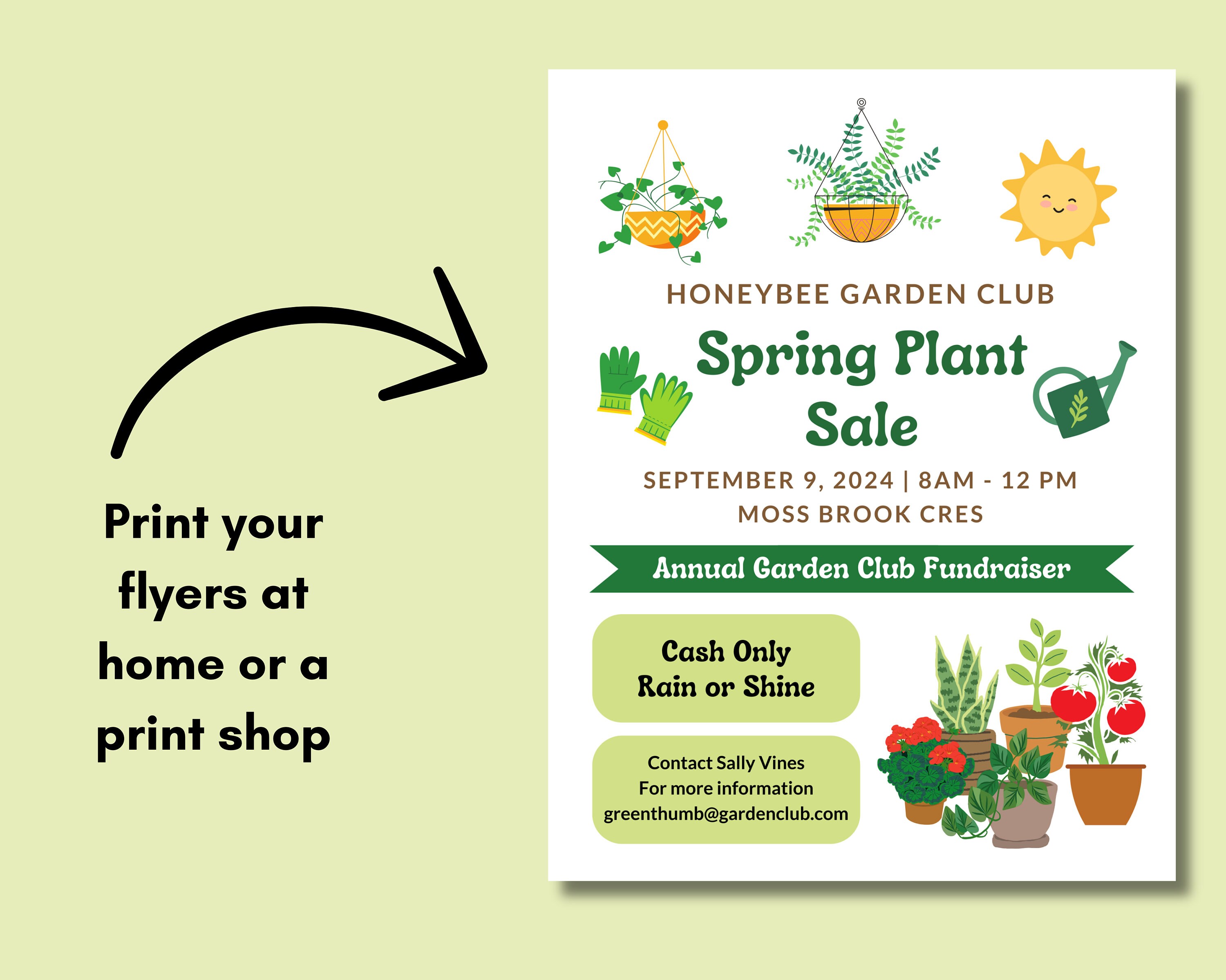 Editable Canva Template for Plant Sale Fundraiser, Garden Club Plant ...