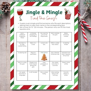 Christmas Jingle and Mingle Office Icebreaker Game, Mix and Mingle ...