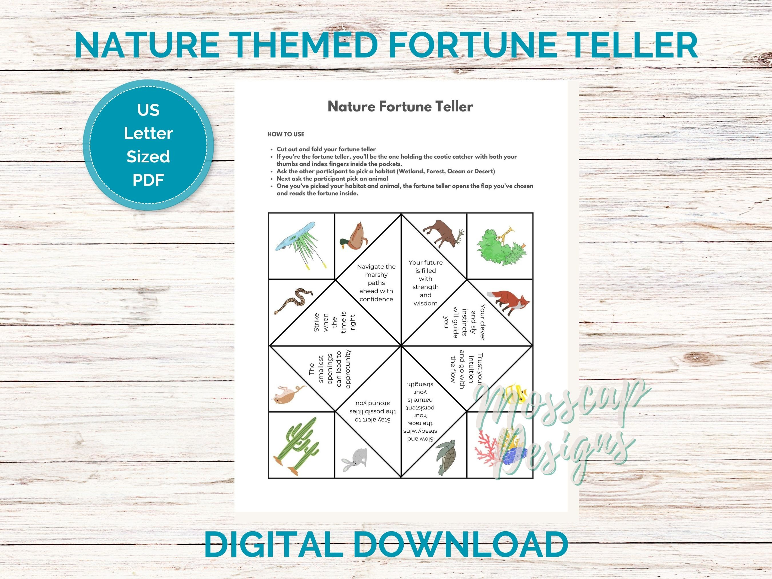 Nature Themed Cootie Catcher / Animal and Habitat Fortune - Etsy Canada