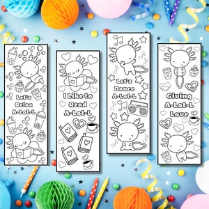 Axolotl Coloring Bookmark Instant Download, Printable Coloring Bookmark ...