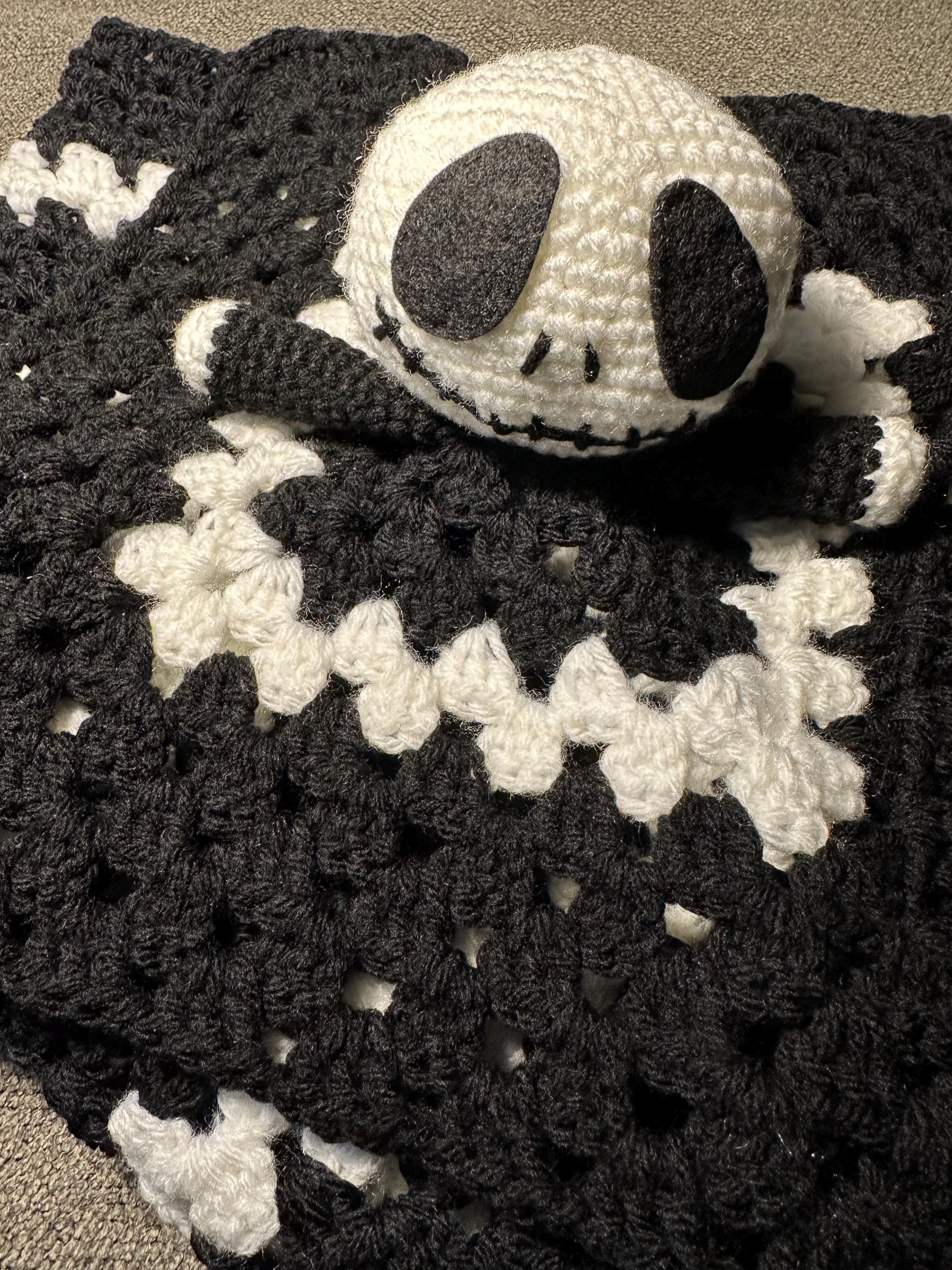 Crochet Granny Square Skeleton Baby Blanket and Lovey - Etsy