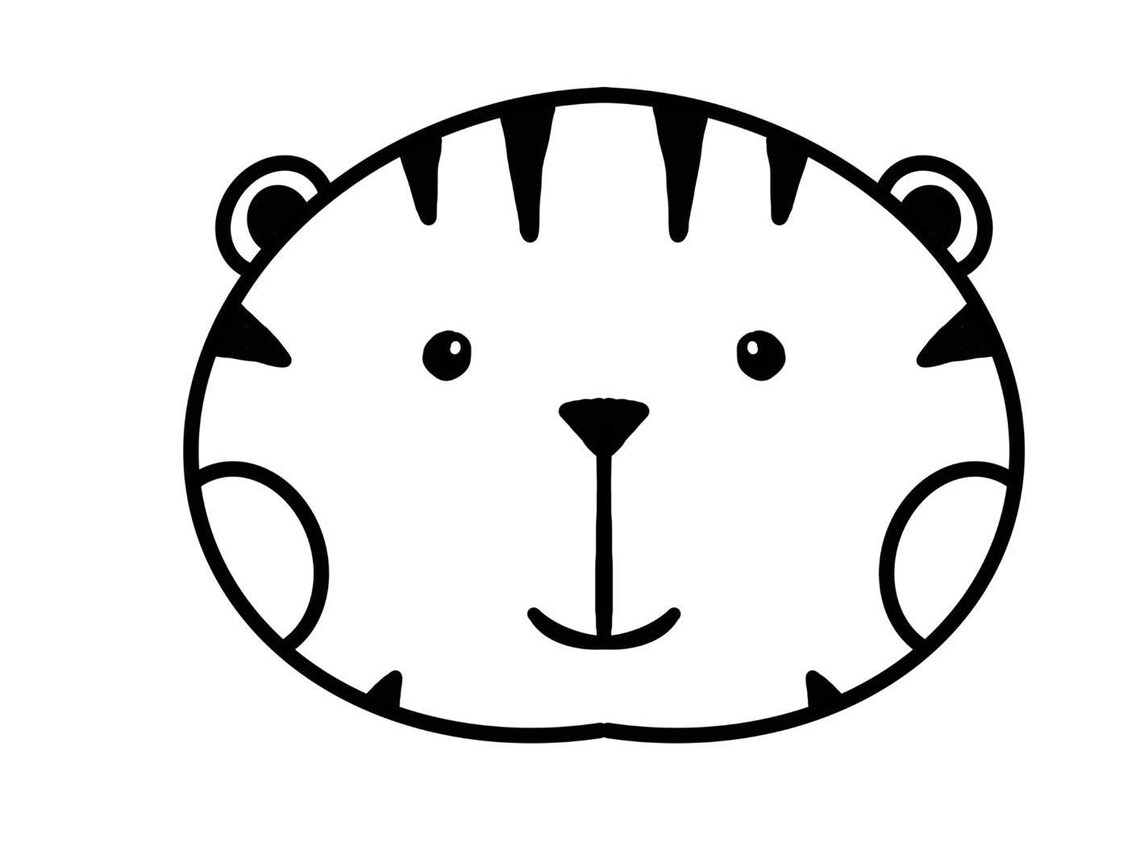 20 Animal Faces Coloring Page Digital Download,cute and Fun Animal ...