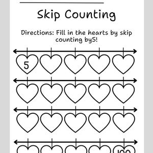 Skip Counting Worksheets, Kindergarten Missing Numbers, Count by 2, 5 ...