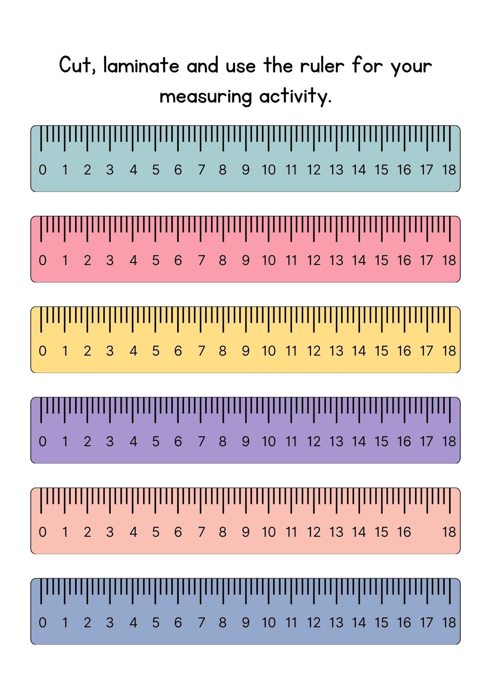 14 Printable Measuring With a Ruler Worksheets. - Etsy