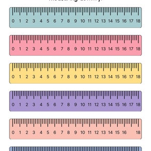 14 Printable Measuring With a Ruler Worksheets. - Etsy