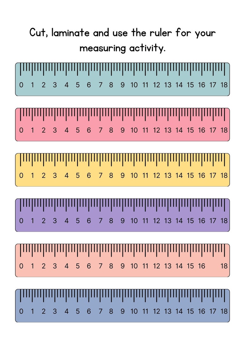 14 Printable Measuring With a Ruler Worksheets. - Etsy