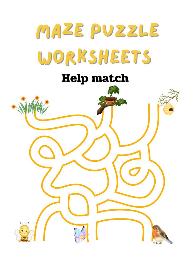 20 Printable Spring Maze Puzzle Worksheets for Kindergarten ...