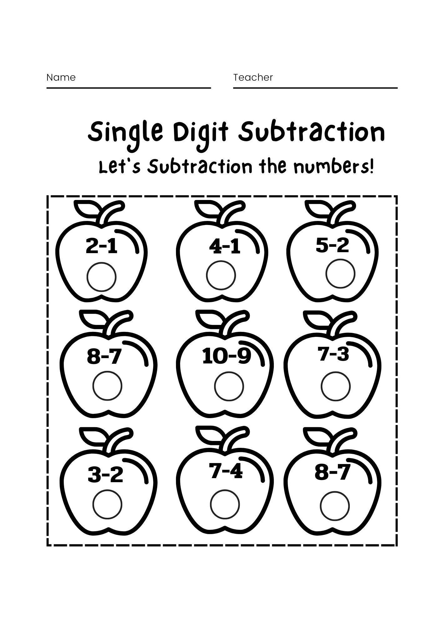 40 Printable Addition & Subtraction Worksheets: Kindergarten Homeschool ...