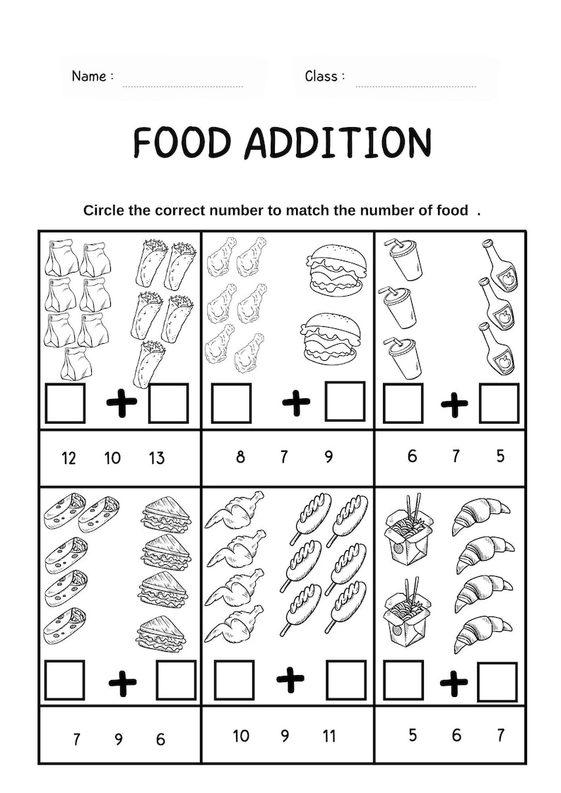 20 Printable Kindergarten Addition Worksheets, Picture Addition and ...