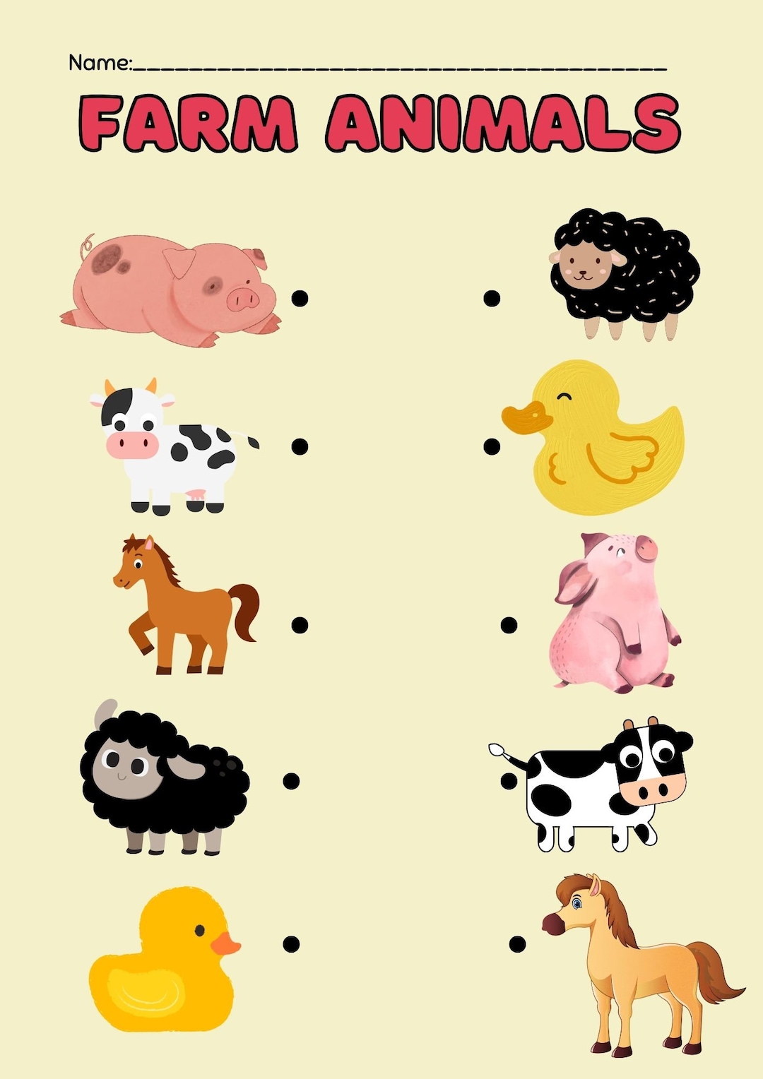 Single Digit Cute Animals Matching Picture Frames,printable Matching ...