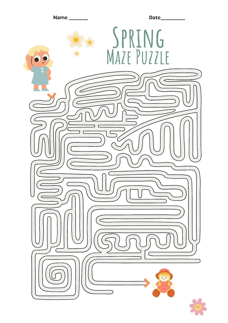 24 Printable Spring Maze Puzzle Worksheets for Kindergarten ...