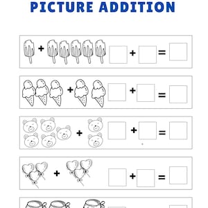 20 Printable Kindergarten Addition Worksheets, Picture Addition and ...