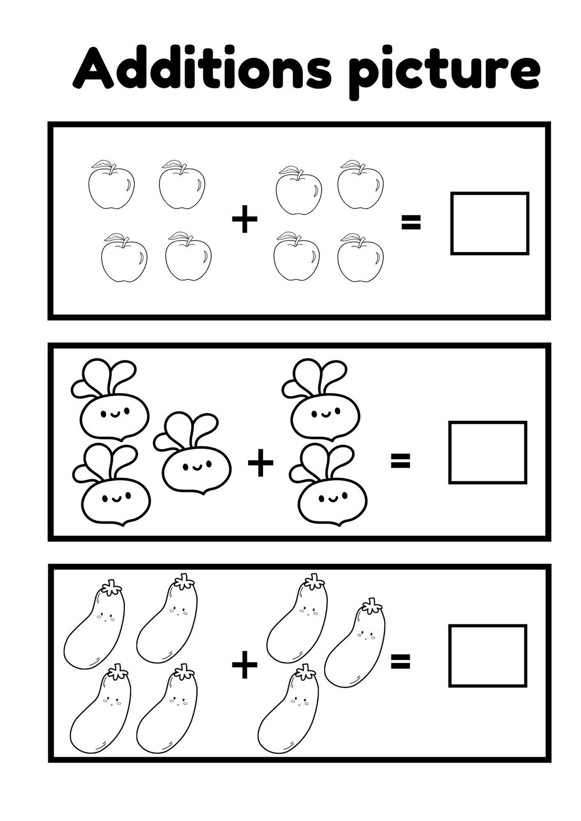 Addition Math Worksheets: Fun Printable Activities (instant Download ...