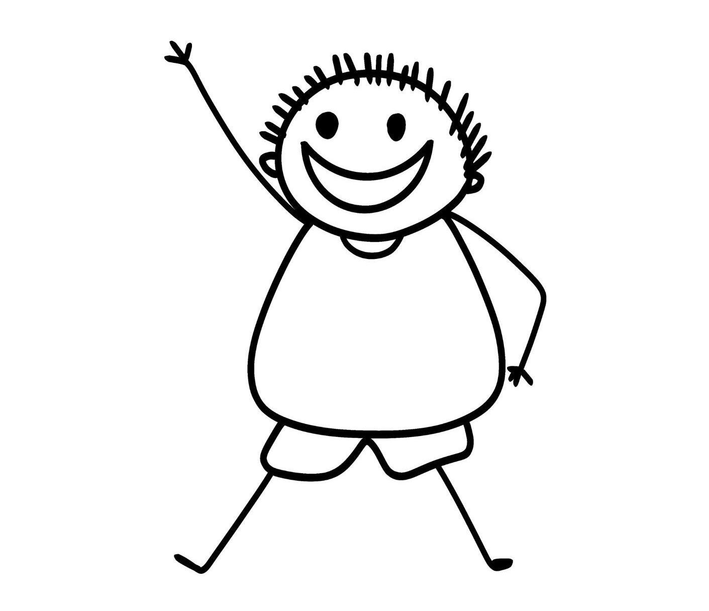 Doodle Boy and Girl Clipart,stick Figure Clipart,friend Clipart,outline ...