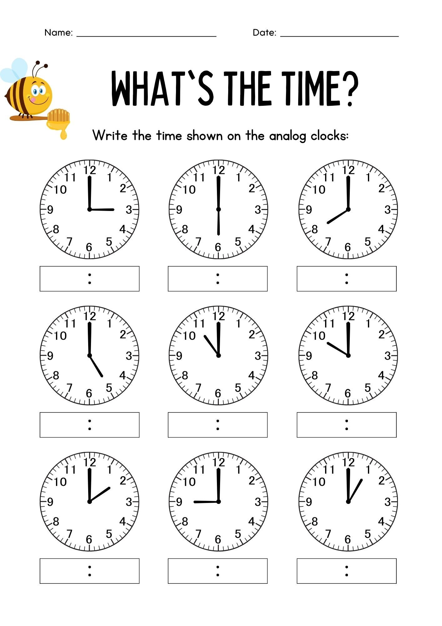 20 Printable 1st Grade Worksheet what Time is It Learn Time Analog ...
