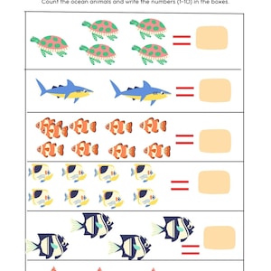 Counting Objects to 20, Number 1 to 20, Kindergarten Worksheet ...