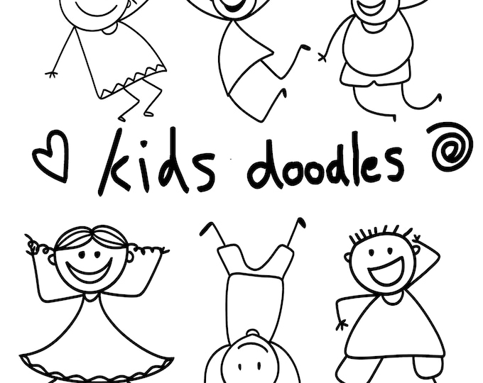 Happy Girl Clipart, Doodle Girl, Cute Girl, Friend Clipart, Outline ...