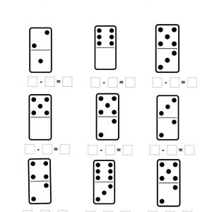 Math Worksheets: Finger & Domino Addition for Kindergarten (printable ...