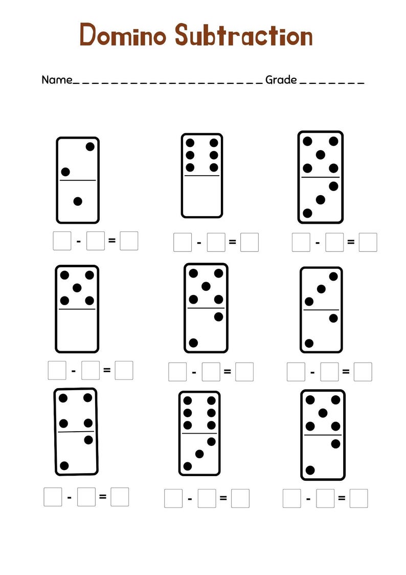 Math Worksheets: Finger & Domino Addition for Kindergarten (printable ...