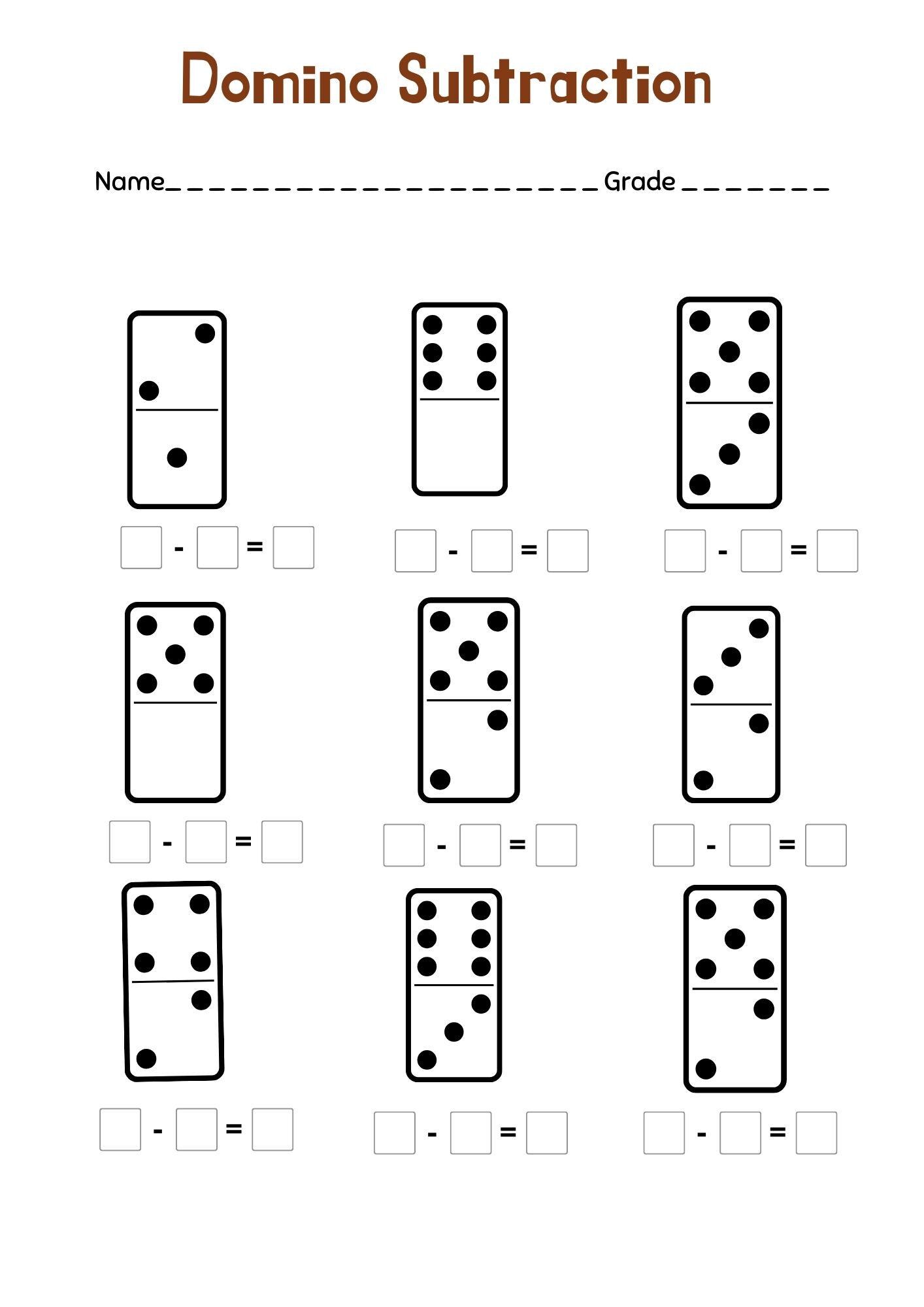Math Worksheets: Finger & Domino Addition for Kindergarten (printable ...