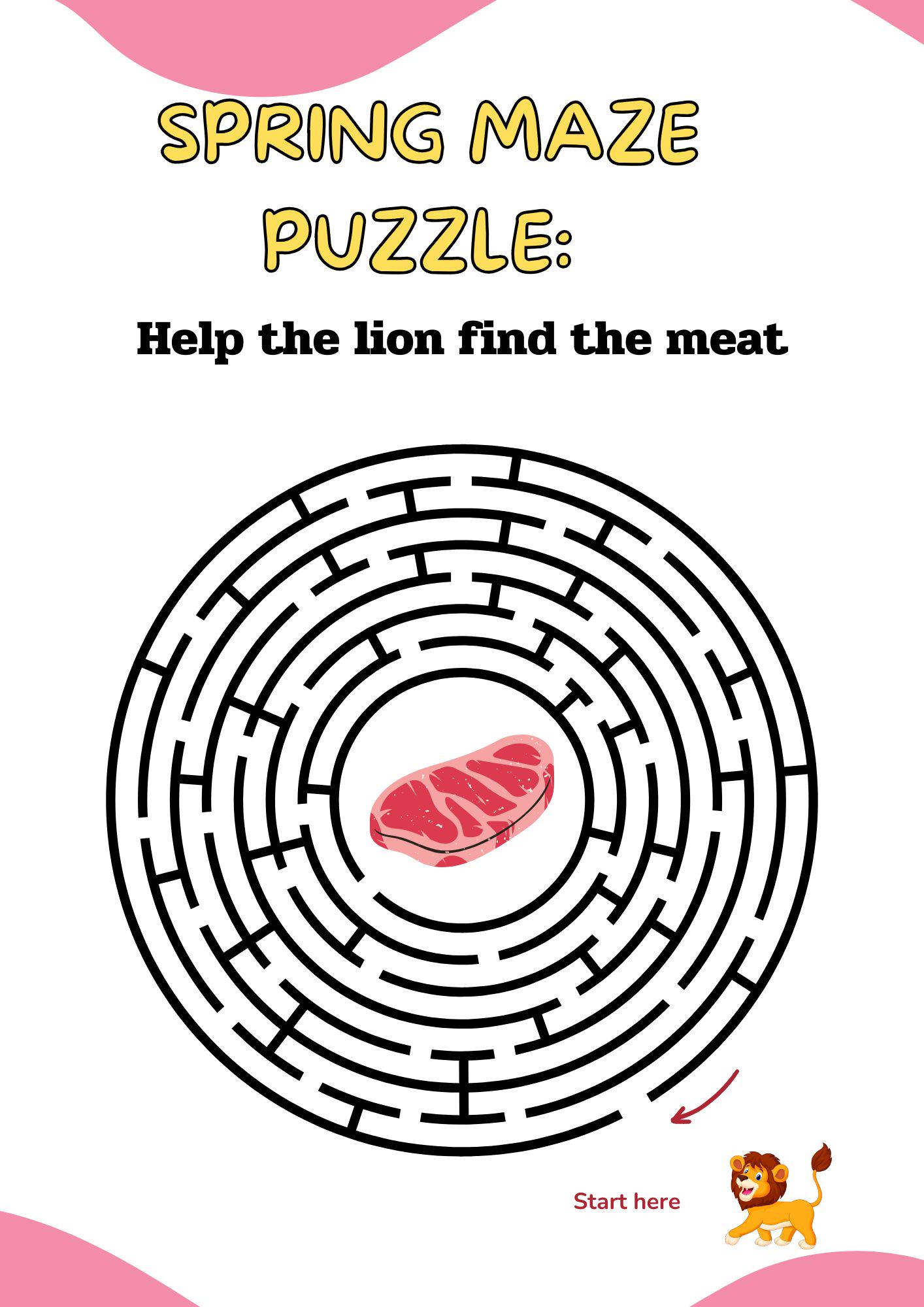 17 Printable Spring Maze PUZZLE Worksheets for Kindergarten ...