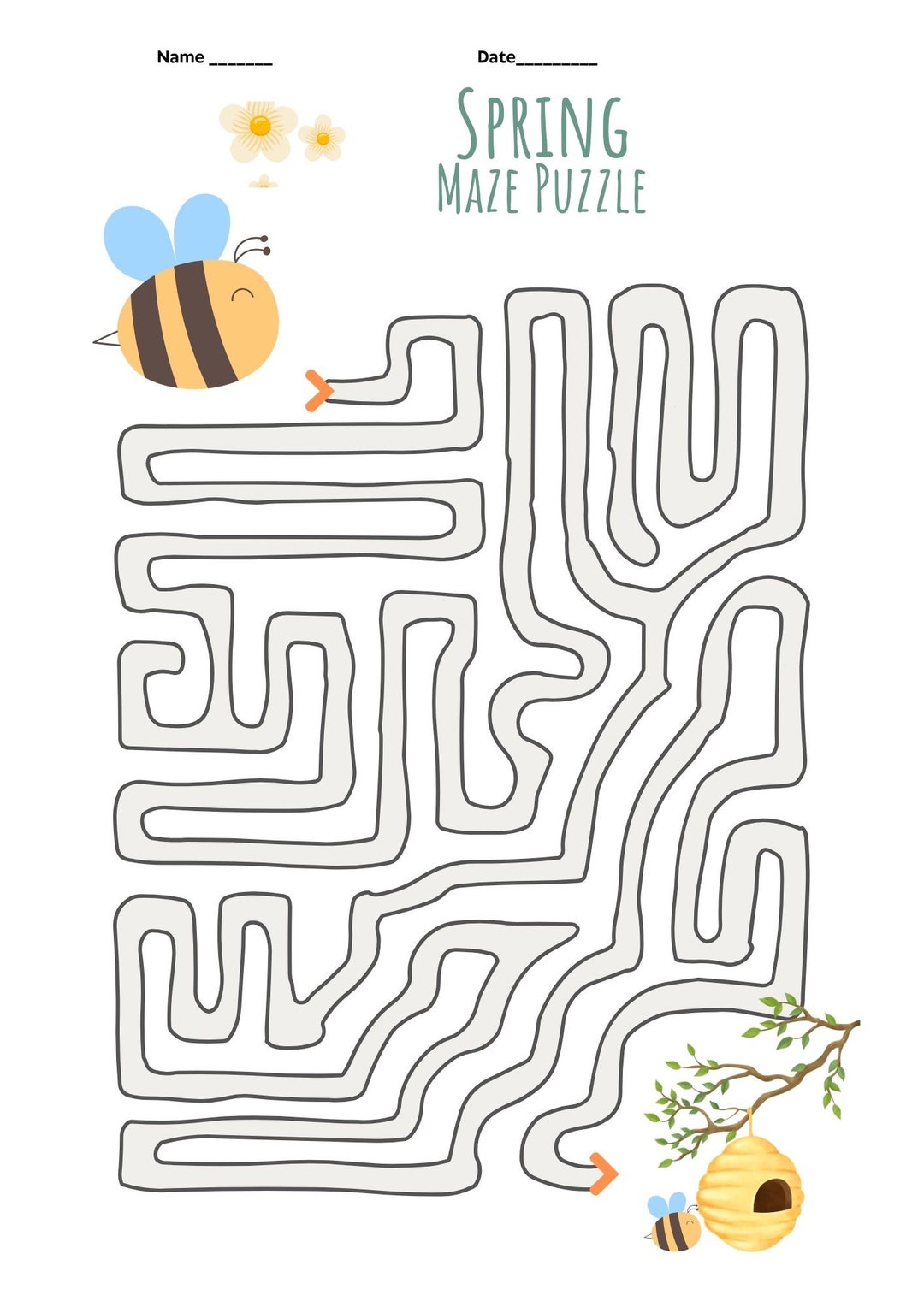 24 Printable Spring Maze Puzzle Worksheets for Kindergarten ...