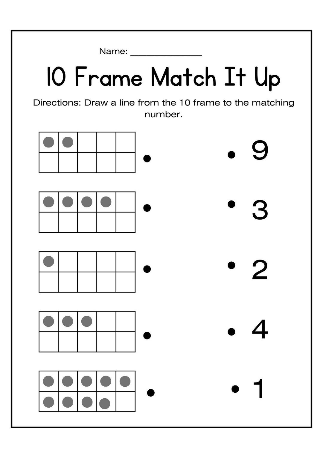 Ten Frame Addition Worksheets: Kindergarten Math (PDF) - Etsy