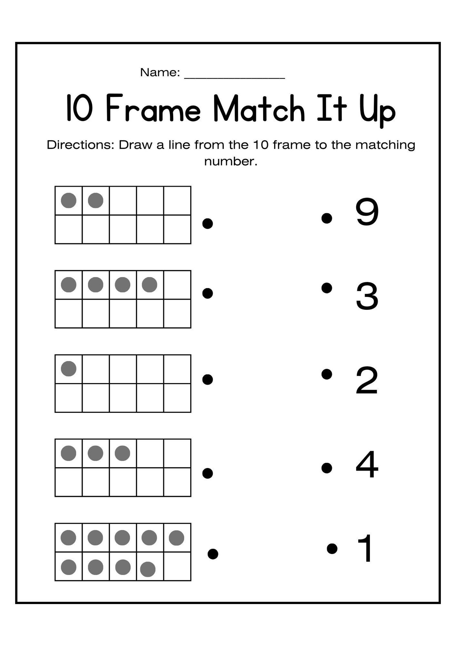 Ten Frame Addition Worksheets: Kindergarten Math (PDF) - Etsy