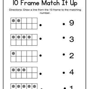 Ten Frame Addition Worksheets: Kindergarten Math (PDF) - Etsy