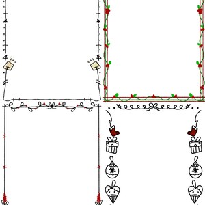 30 Christmas Frames Clip Art Winter Clipart Doodle Borders Christmas ...