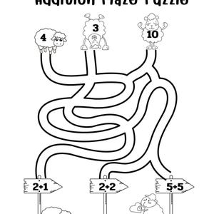 Addition Math Worksheets: Fun Printable Activities (instant Download ...