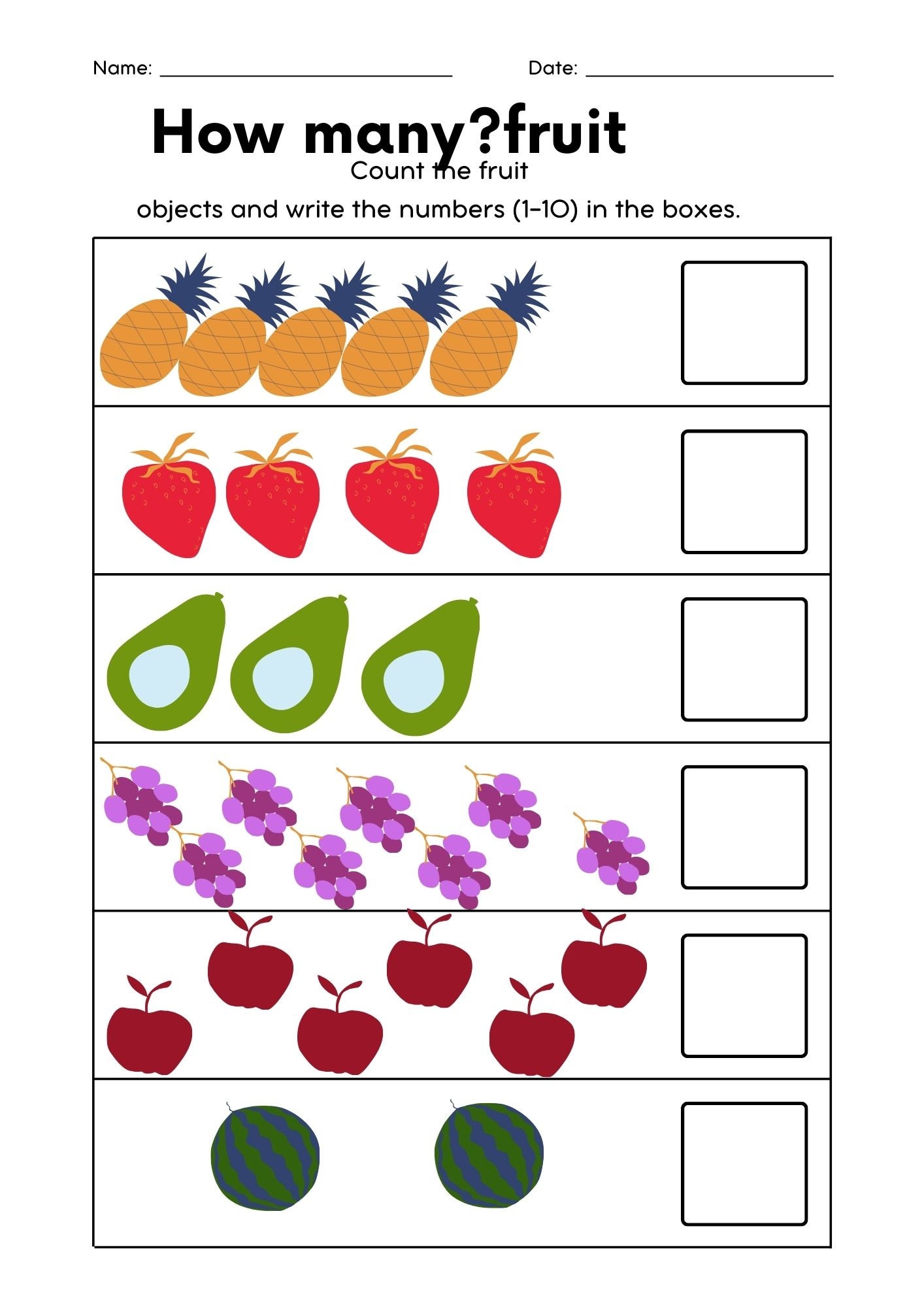 Counting Objects to 20, Number 1 to 20, Kindergarten Worksheet ...
