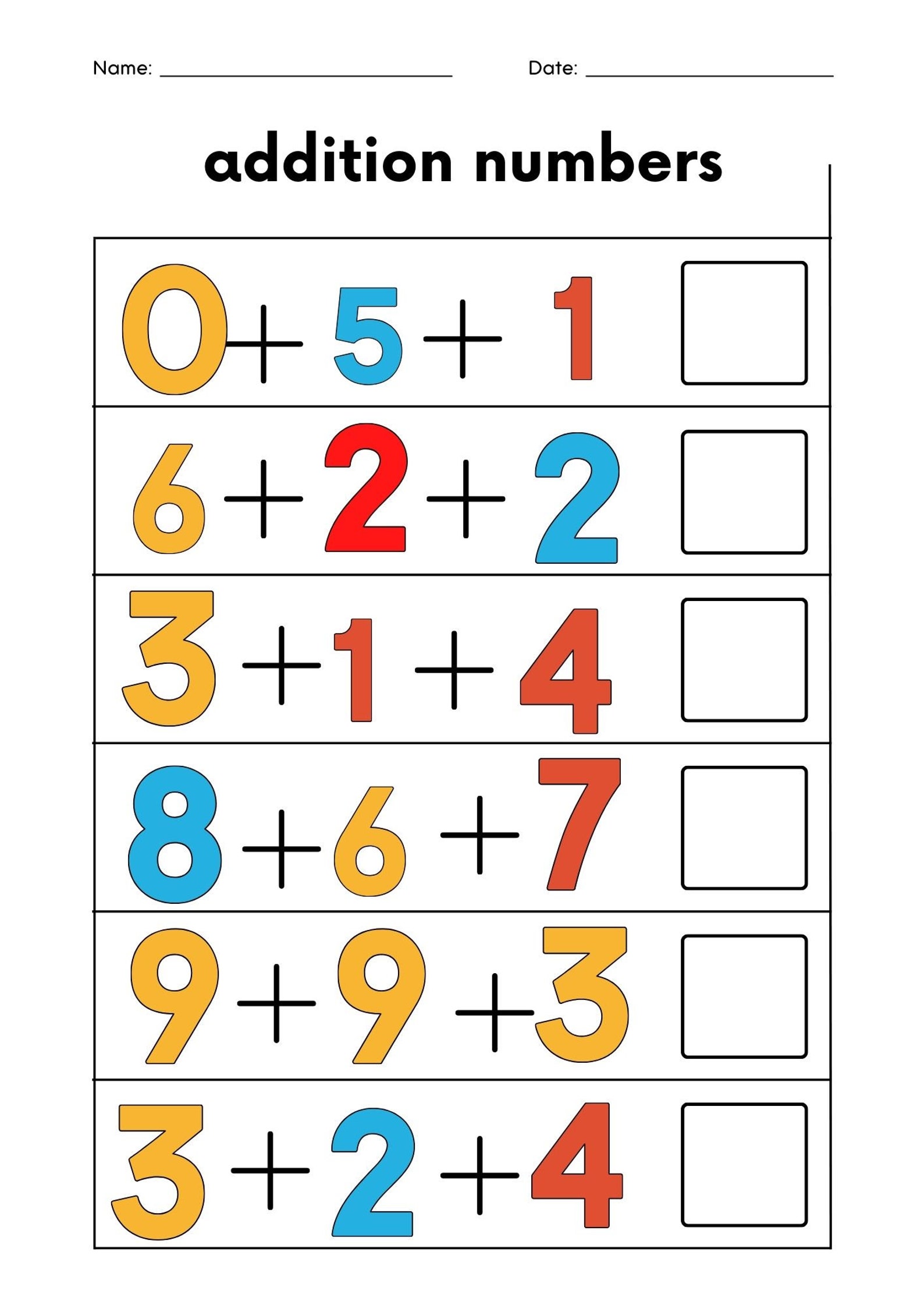 Math Worksheets Addition and Subtraction Worksheets - Etsy