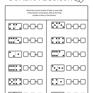 20 Printable Domino Addition Worksheets | 1st Grade & Kindergarten Math ...