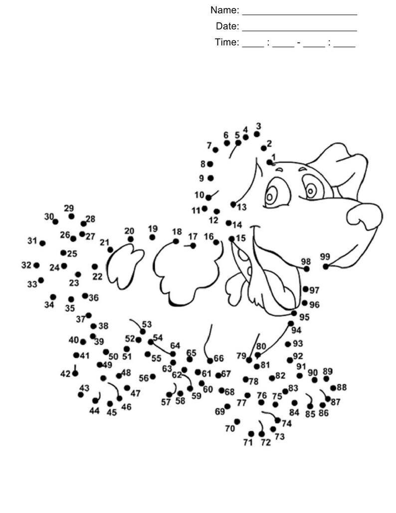 Coloring Pictures Animals,connect the Dots Book for Kids,printable ...