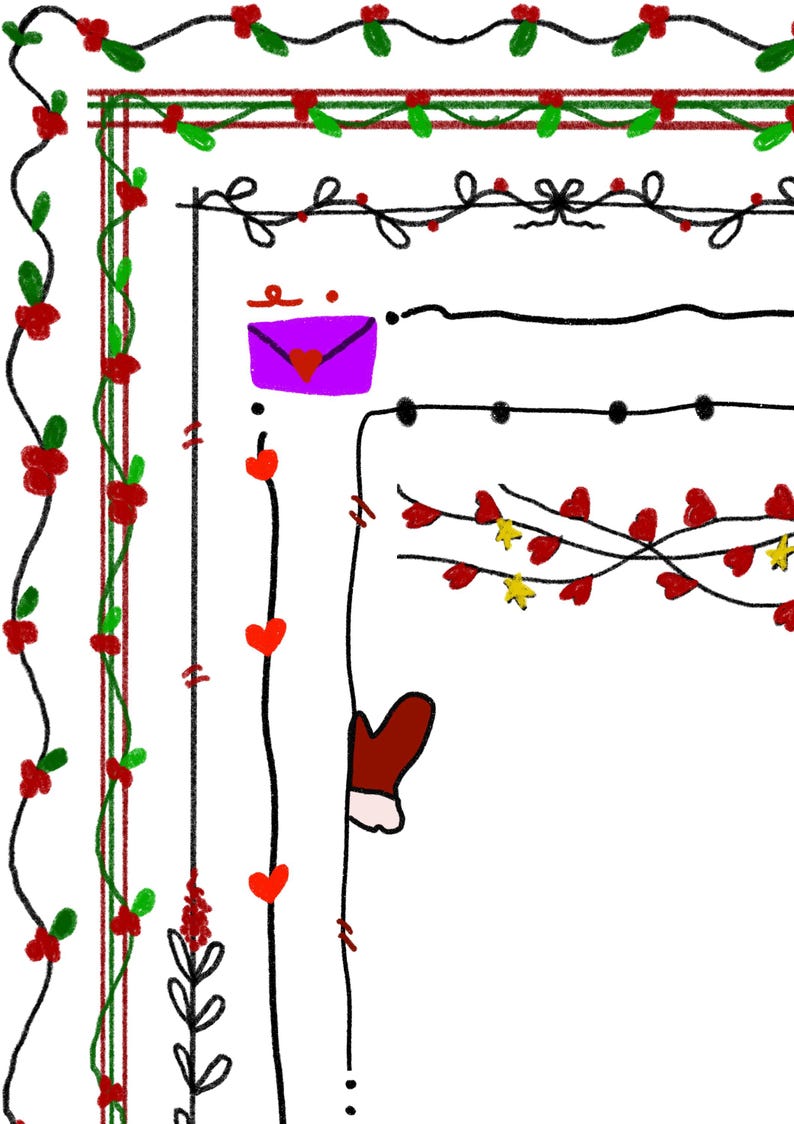 30 Christmas Frames Clip Art Winter Clipart Doodle Borders Christmas ...
