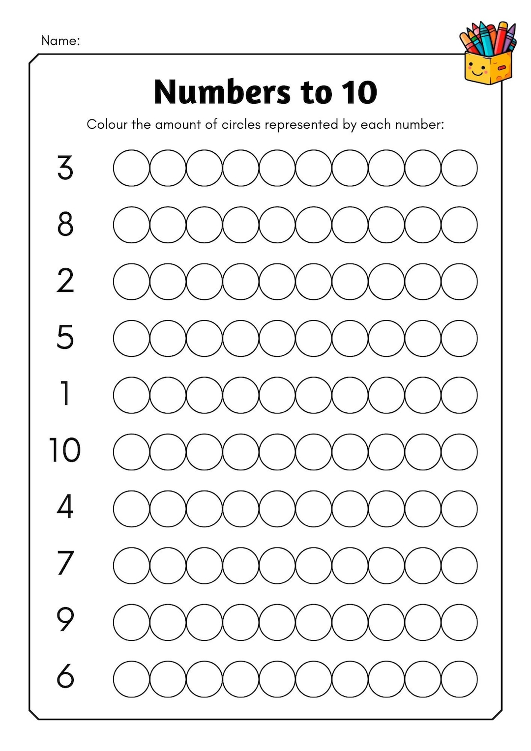Number Tracing Worksheets: Color, Count, Trace 1-10 (printable) - Etsy