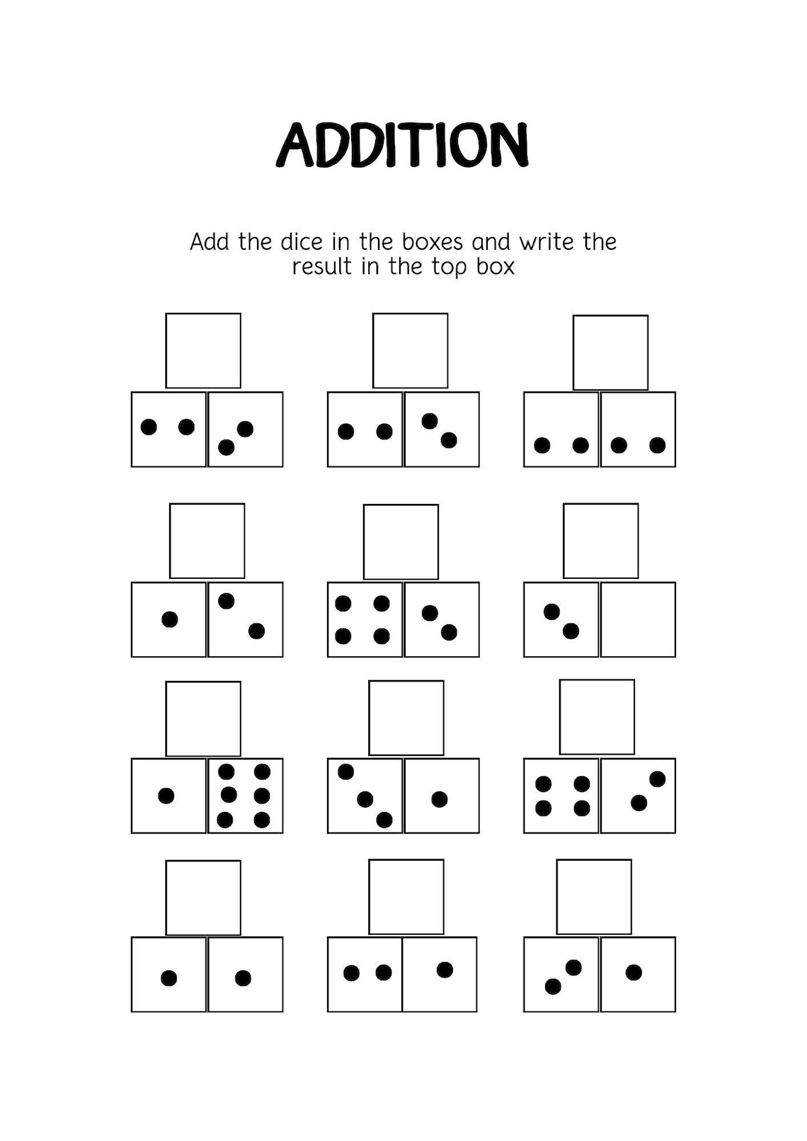20 Printable Domino Addition Worksheets | 1st Grade & Kindergarten Math ...