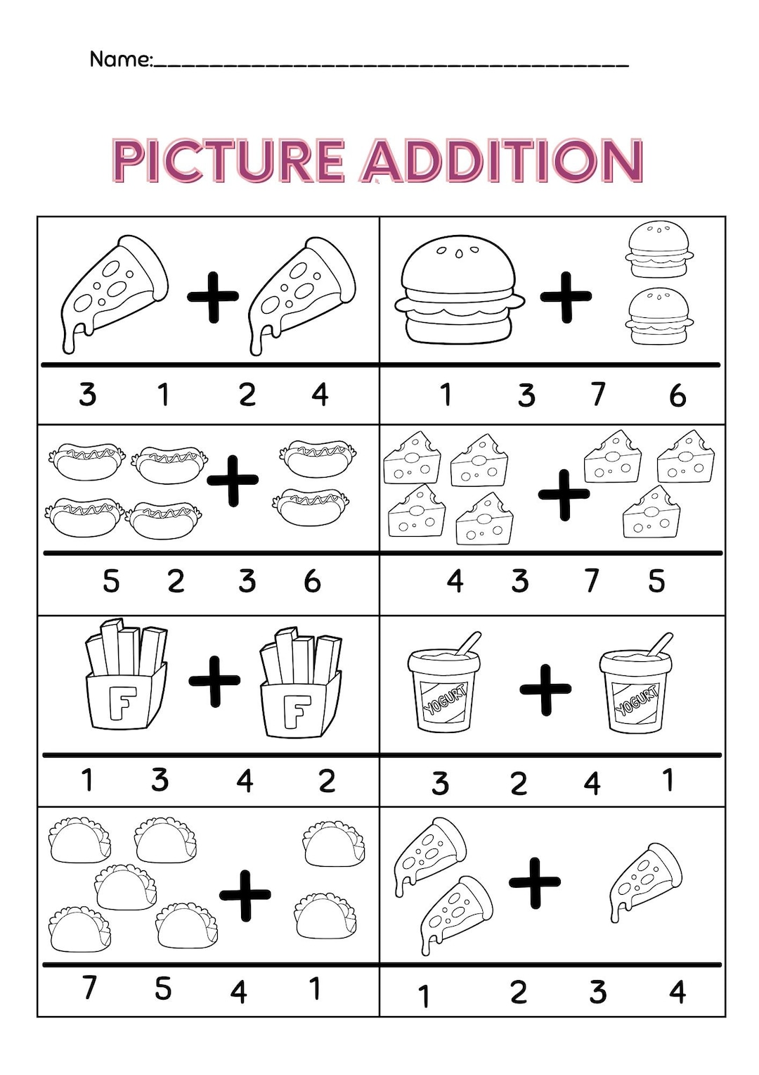20 Printable Kindergarten Addition Worksheets, Picture Addition and ...