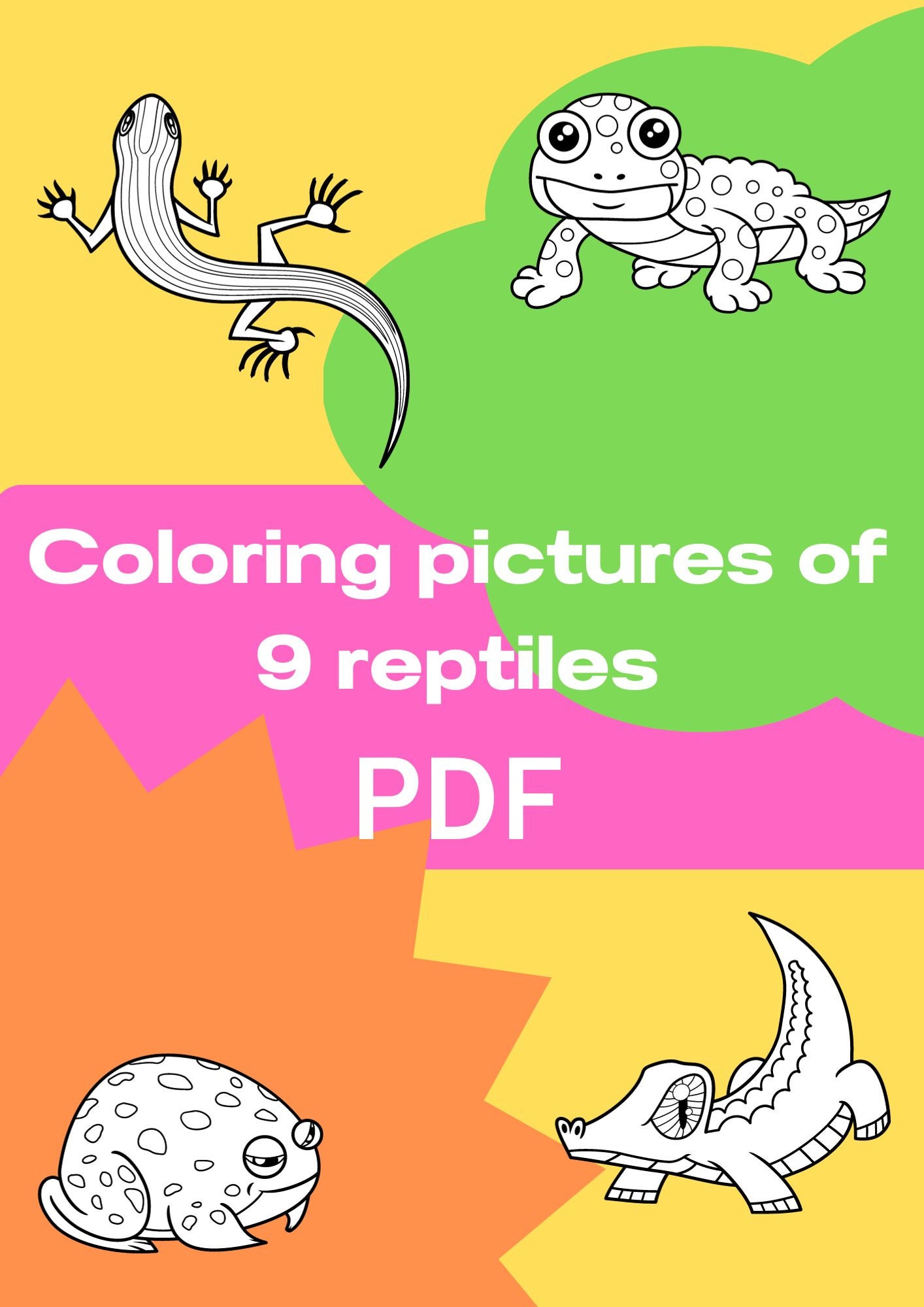 10 Coloring Pictures of Reptiles,coloring Pages for Kids, Coloring ...