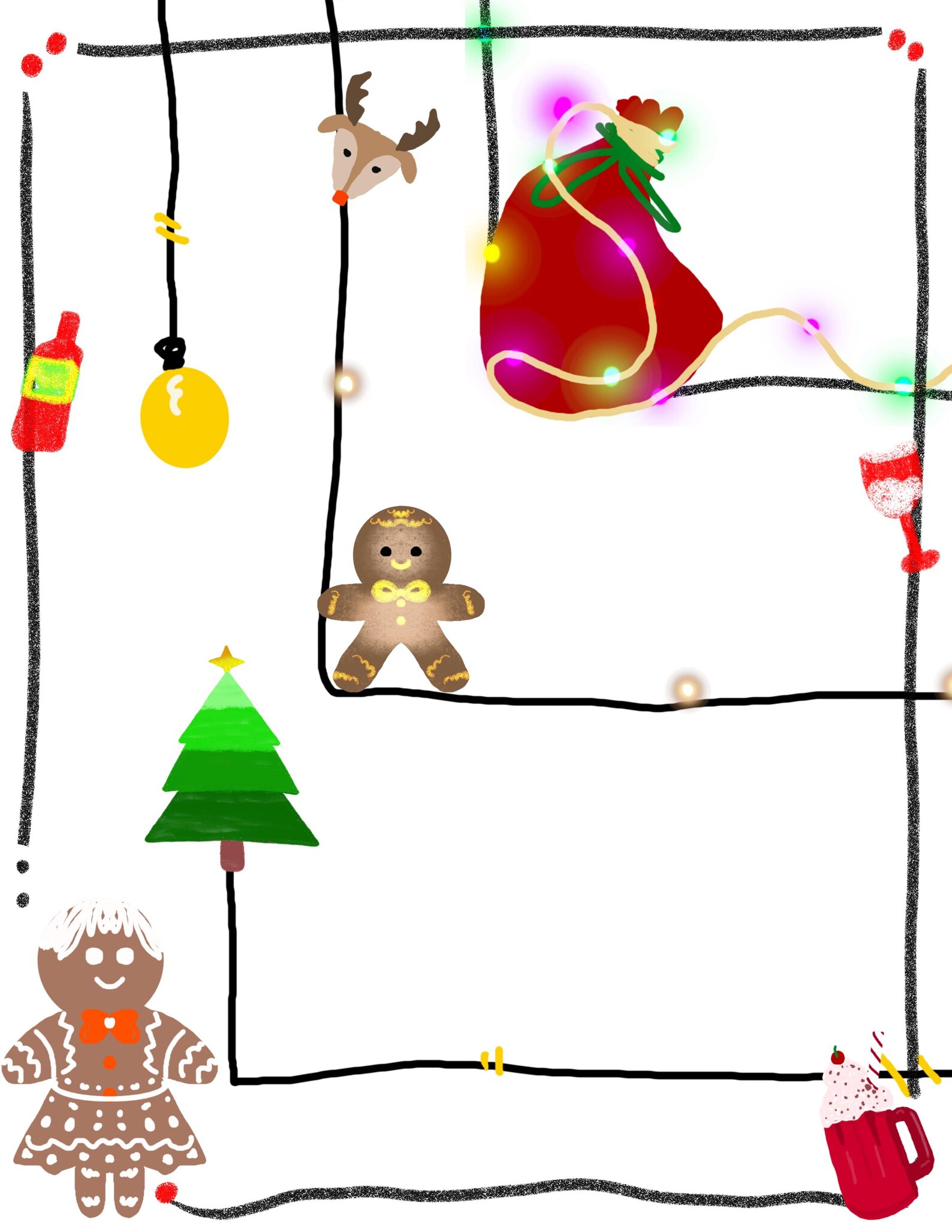 Christmas Doodle Borders Clip Art Frames (PNG) - Etsy