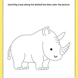 40 Animal Tracing Tracing Worksheets, Printable Preschool Trace Pages ...